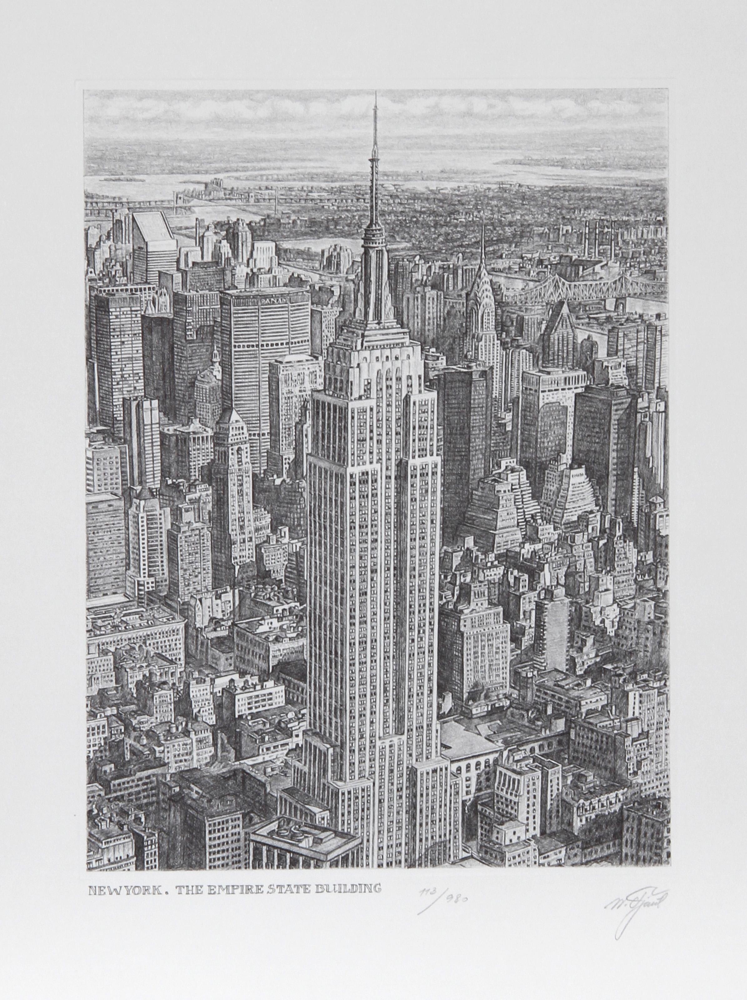 Empire State Building Pencil Drawing