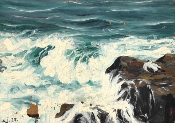 Sámal Elias Frederik Joensen-Mikines | Costal scenery with breaking ...