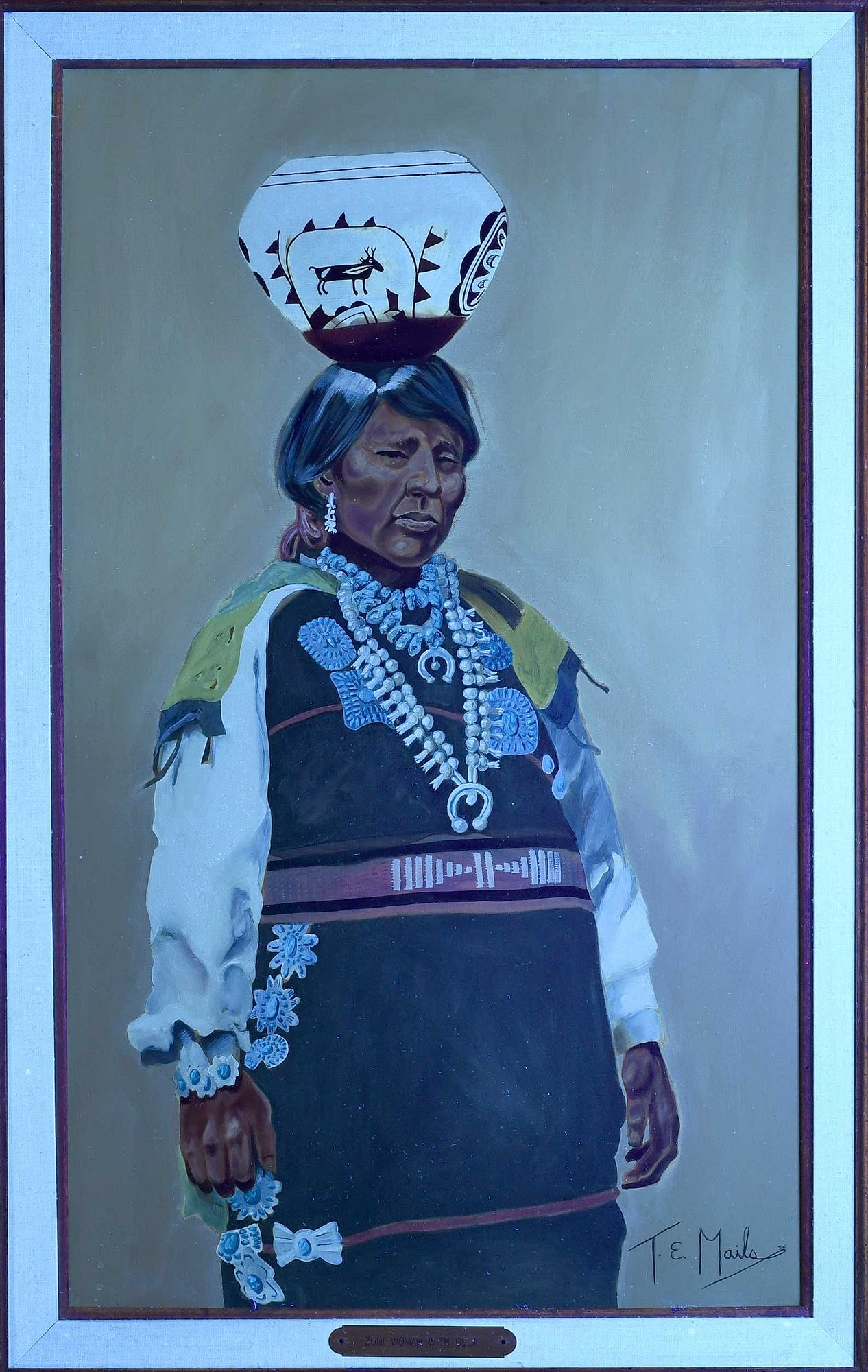 Thomas E. Mails | Zuni Woman with Olla | MutualArt