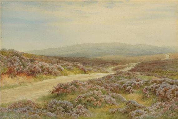 Charles James Adams | Rural landscape with path and heather | MutualArt