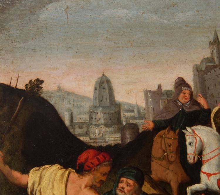 Flemish School 17th Century | The fall of Jesus in the way to Calvary (17th Century) | MutualArt