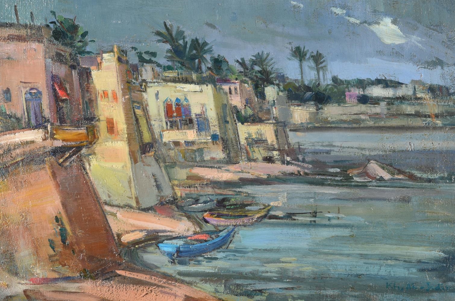 Khalid Al-Jadir | MIDDLE EASTERN COASTAL PORT, WITH BOATS IN THE DOCKS ...