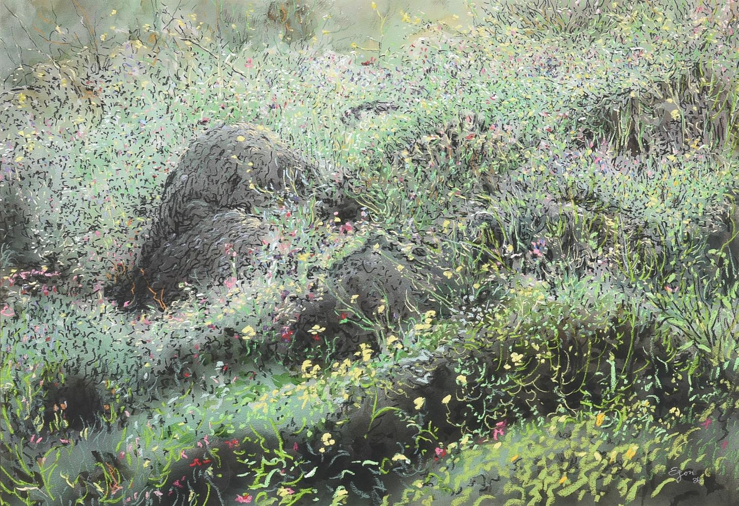 Nicholas Egon | FOUR FIELDS OF FLOWERS (1984) | MutualArt