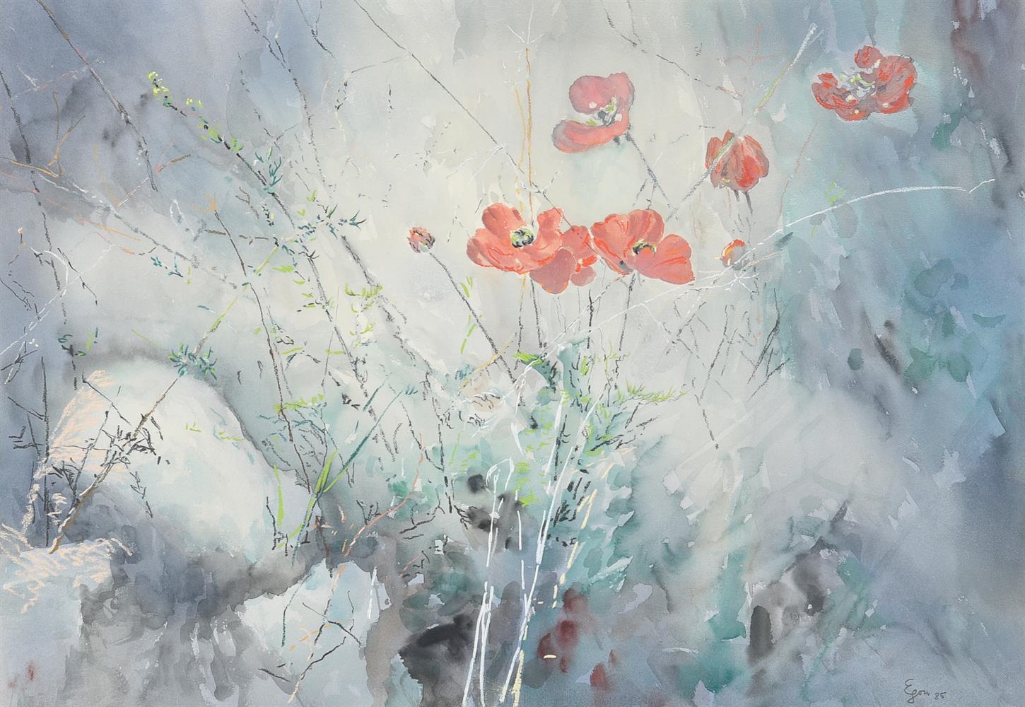 Nicholas Egon | FOUR FIELDS OF FLOWERS (1984) | MutualArt
