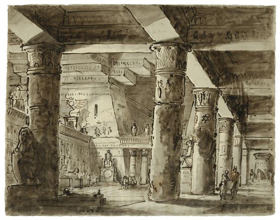 Antonio Basoli | The Interior of an Egyptian Temple | MutualArt