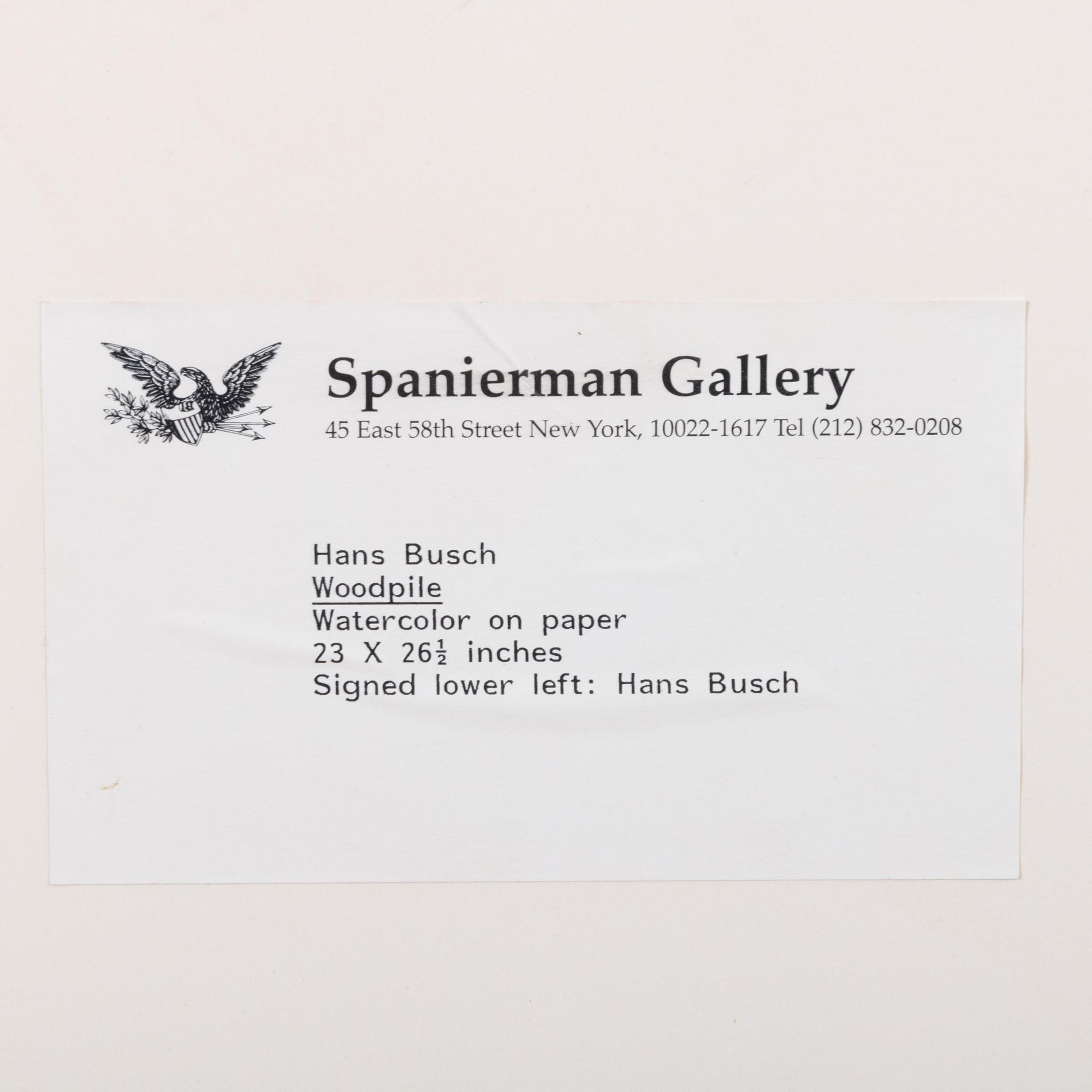 Hans Busch | Cutting Winter Supply | MutualArt