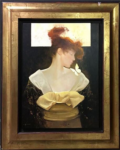 Félix Mas | Signed Felix Mas Print On Canvas Of Girl | MutualArt