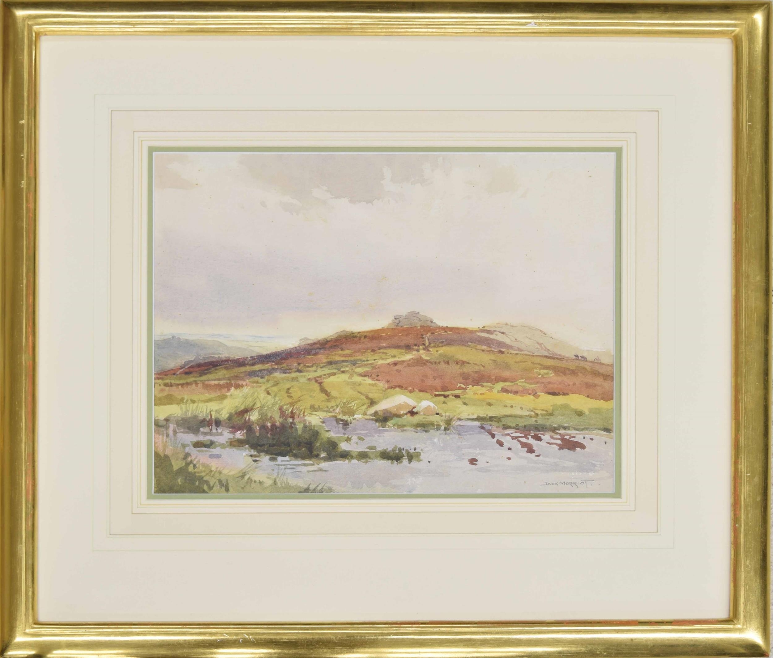 Jack Merriott | Moorland scene with hills and a pool in the foreground ...