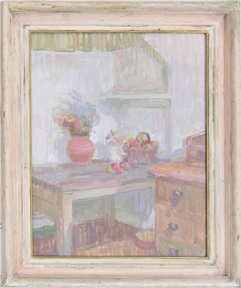 Deirdre Daines | Room interior with a table and chest of drawers ...