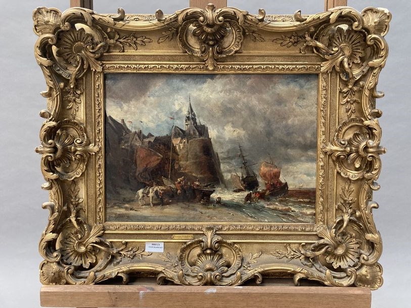 Eugène Isabey | Boats on a beach | MutualArt