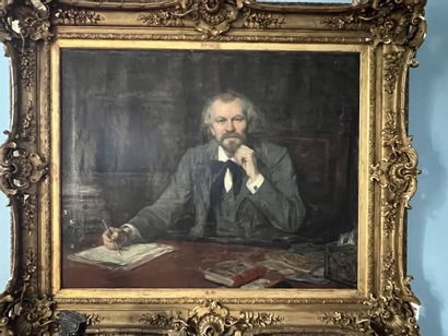Jacques-Ferdinand Humbert | Portrait of a man at his desk | MutualArt
