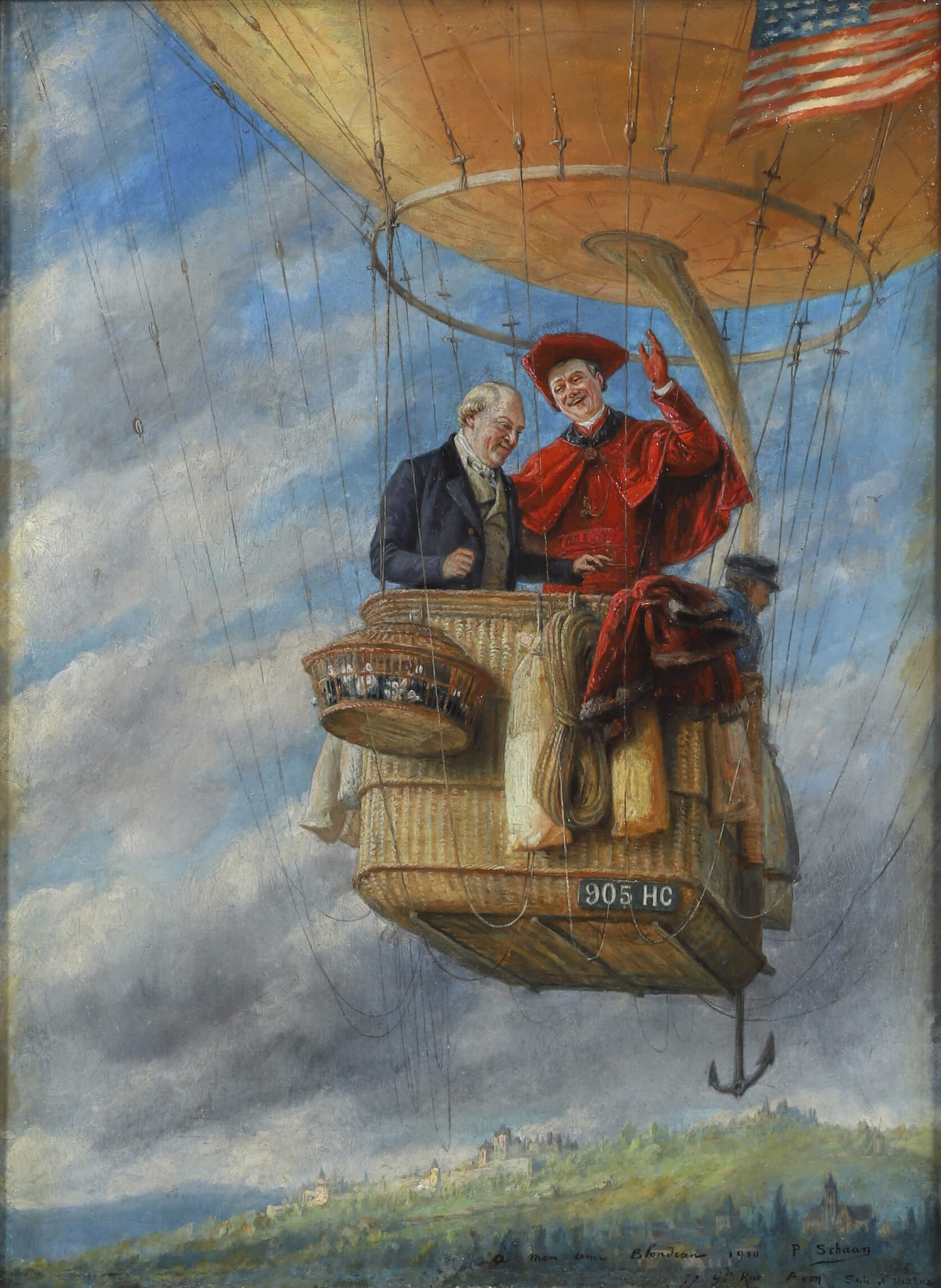 Paul Schaan | Bénédiction depuis une montgolfière, 1910 (1910) | MutualArt