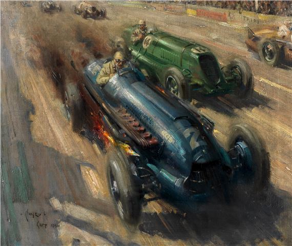 Terence Cuneo | Racing Cars (1950) | MutualArt