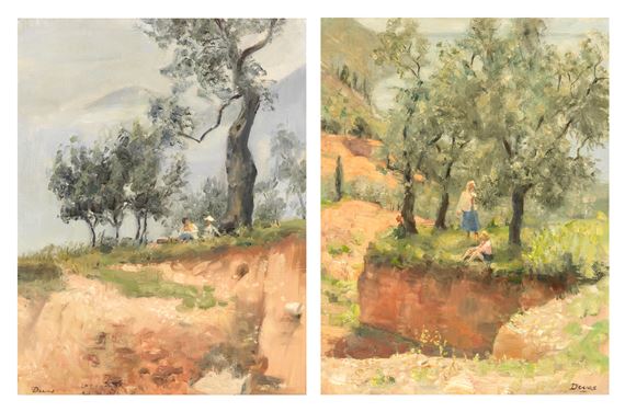 Anthony Devas | A Pair of Mediterranean Hillside Scenes | MutualArt