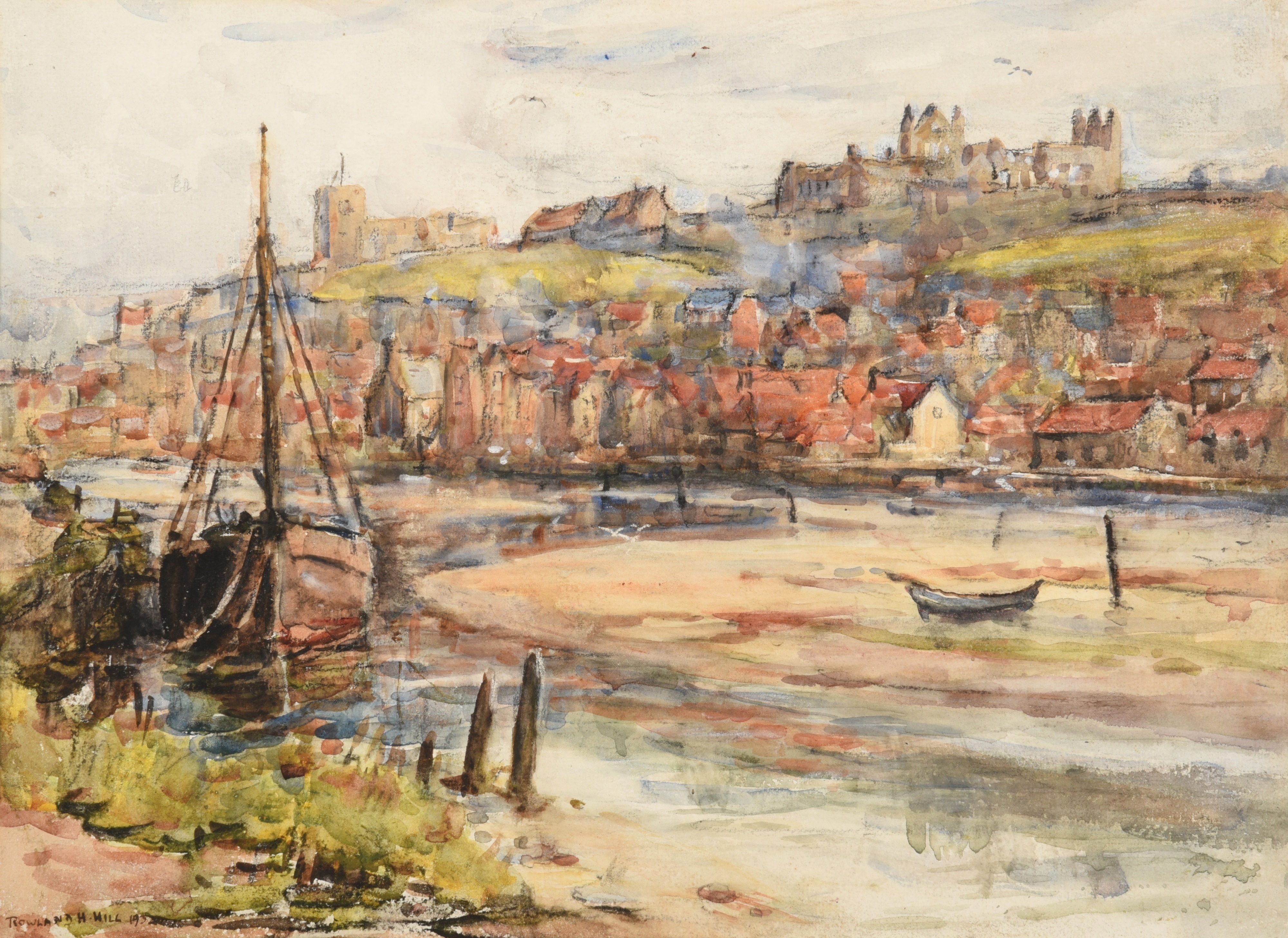 Rowland Henry Hill | Whitby Abbey and Castle from the Estuary (1952 ...
