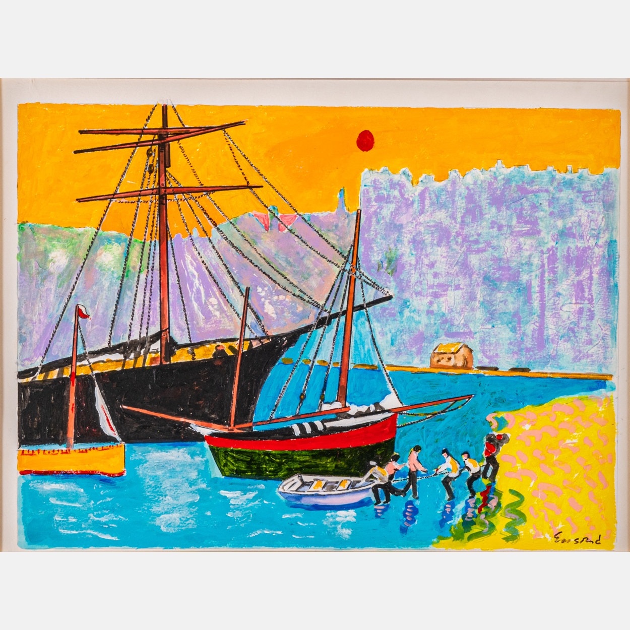 Wayne Ensrud | Sunset in Port of Casis, France | MutualArt