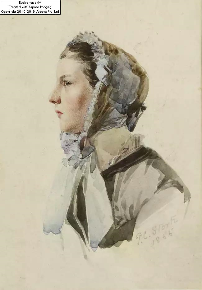British School, 19th Century | Portrait of a lady in profile, bust ...