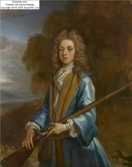 John Closterman | Portrait of a young man, standing half-length in a ...