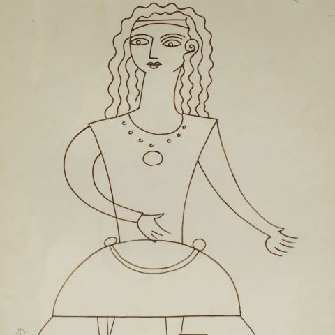 Foni Tissen | Tracing of a drawing on the reverse of a wash by Derain ...