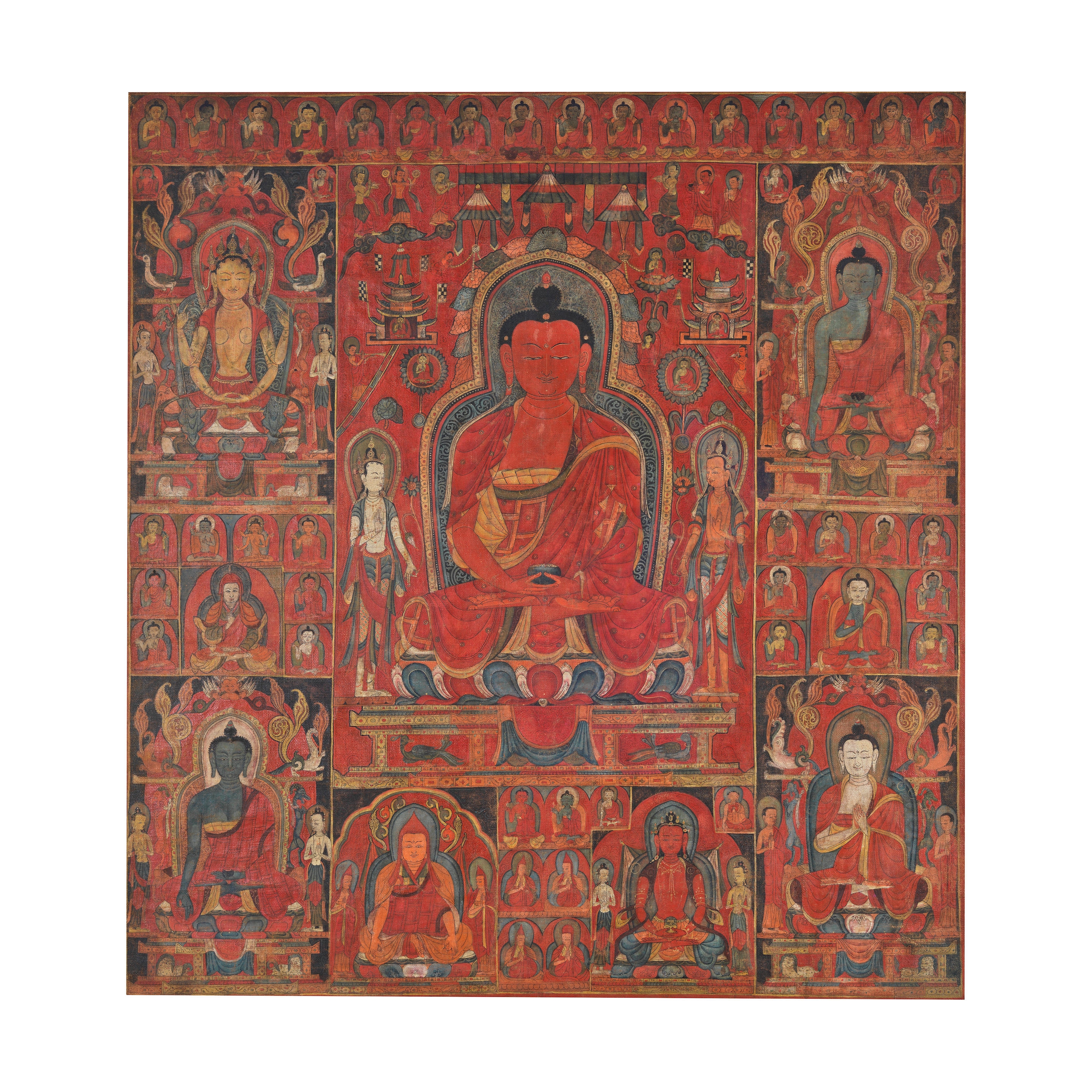 Tibetan School, 15th Century | TANGKA REPRÉSENTANT AMITABHA | MutualArt