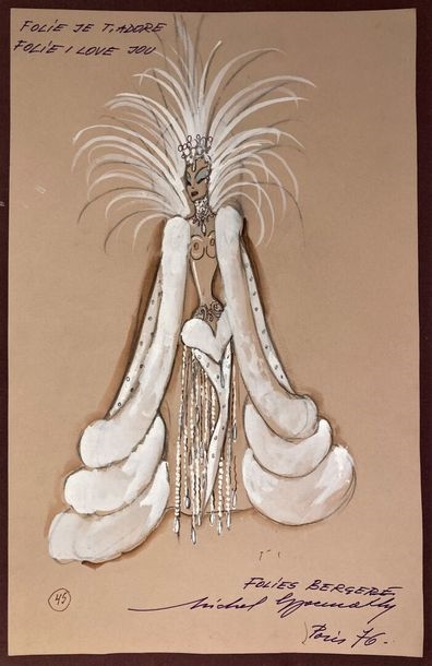 Michel Gyarmathy | Set of six costume designs for the Folies Bergère ...