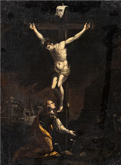 Neapolitan School, 17th Century | Magdalene at the foot of the Cross | MutualArt