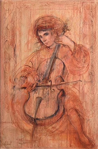 Edna Hibel | The Young Cellist | MutualArt