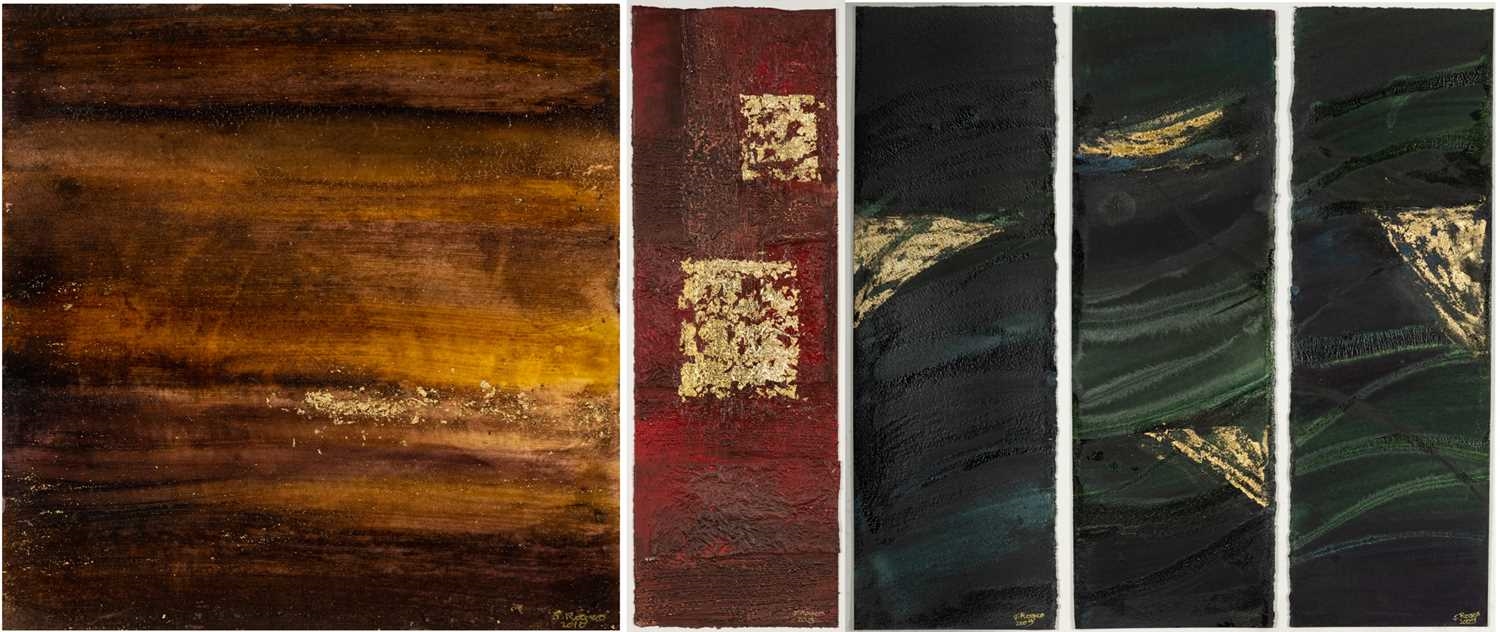 Janet Rogers | three mixed media collages - abstract triptych, and two ...