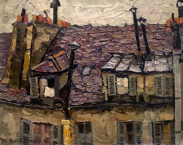 Jacques Martin-Ferrières | The roofs of Montmartre. (1926) | MutualArt