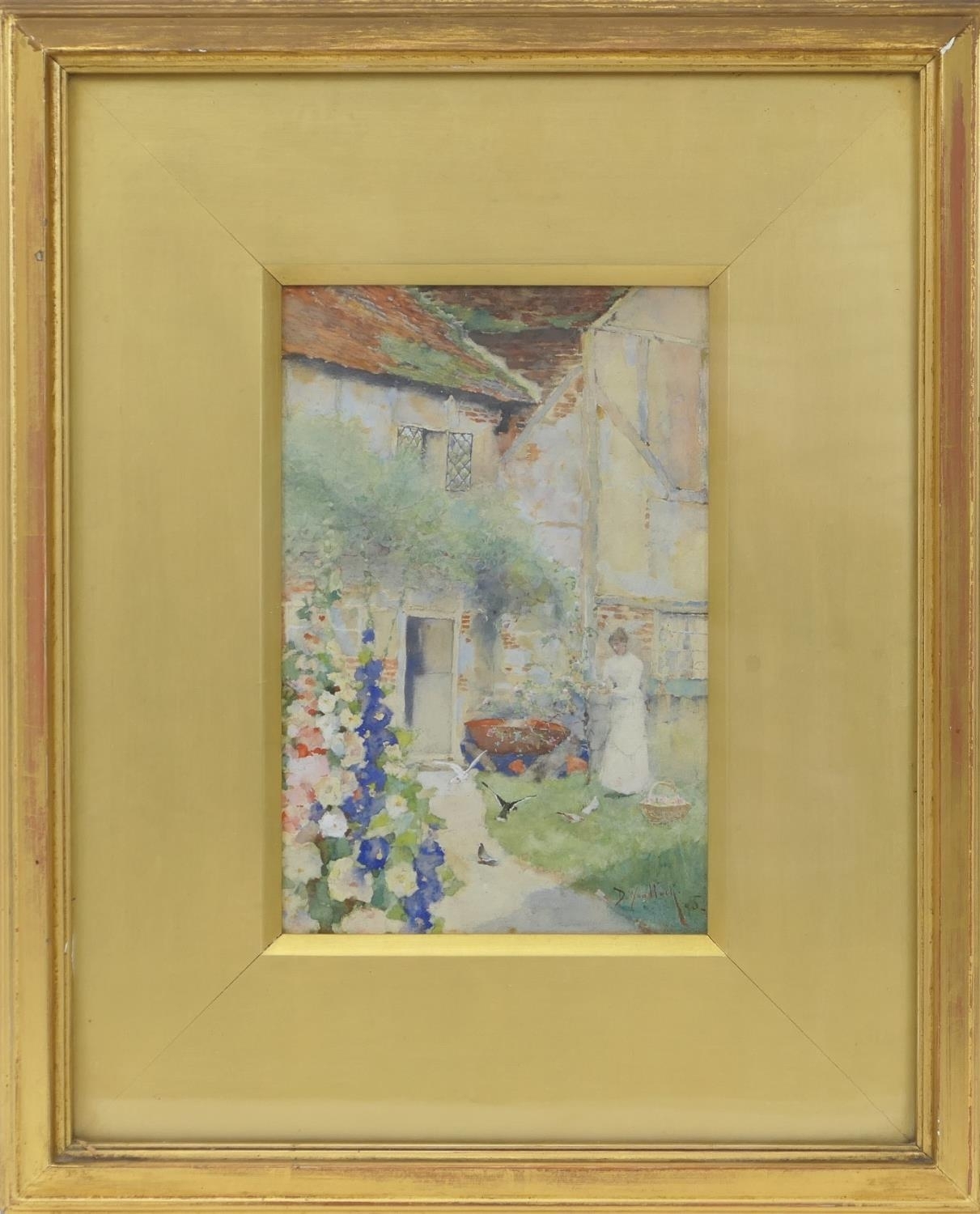 David Woodlock | A fine day tending the garden (1895) | MutualArt