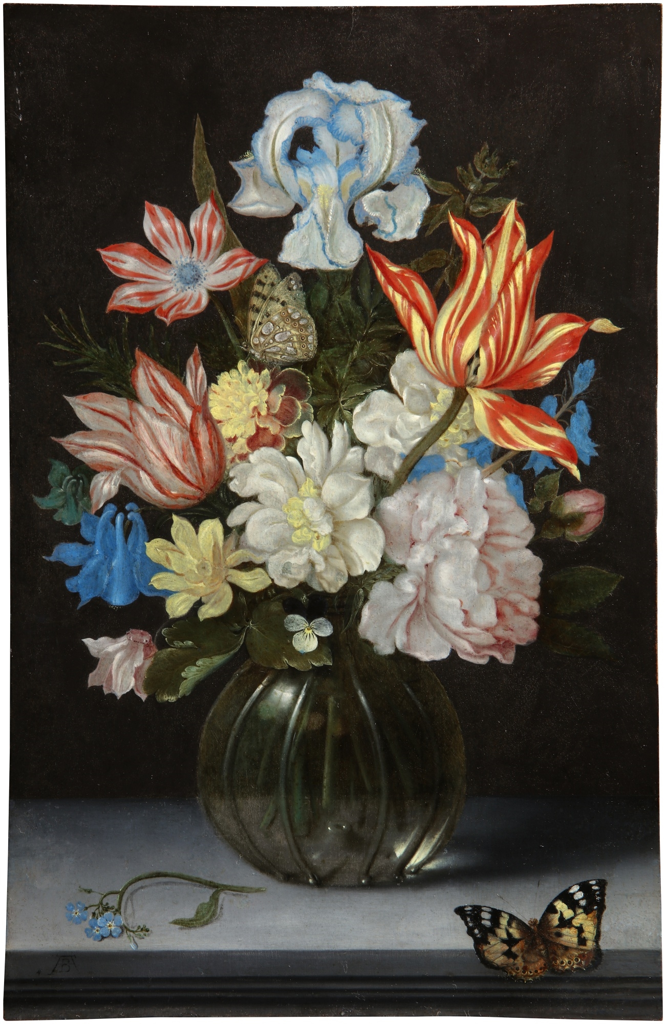 Ambrosius Bosschaert the Elder | A still life of white and red roses, a ...