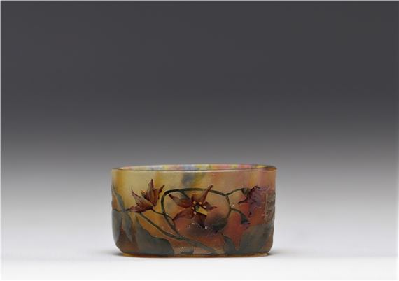 Daum Frères | Daum Nancy acid-etched salt cellar decorated with flowers ...