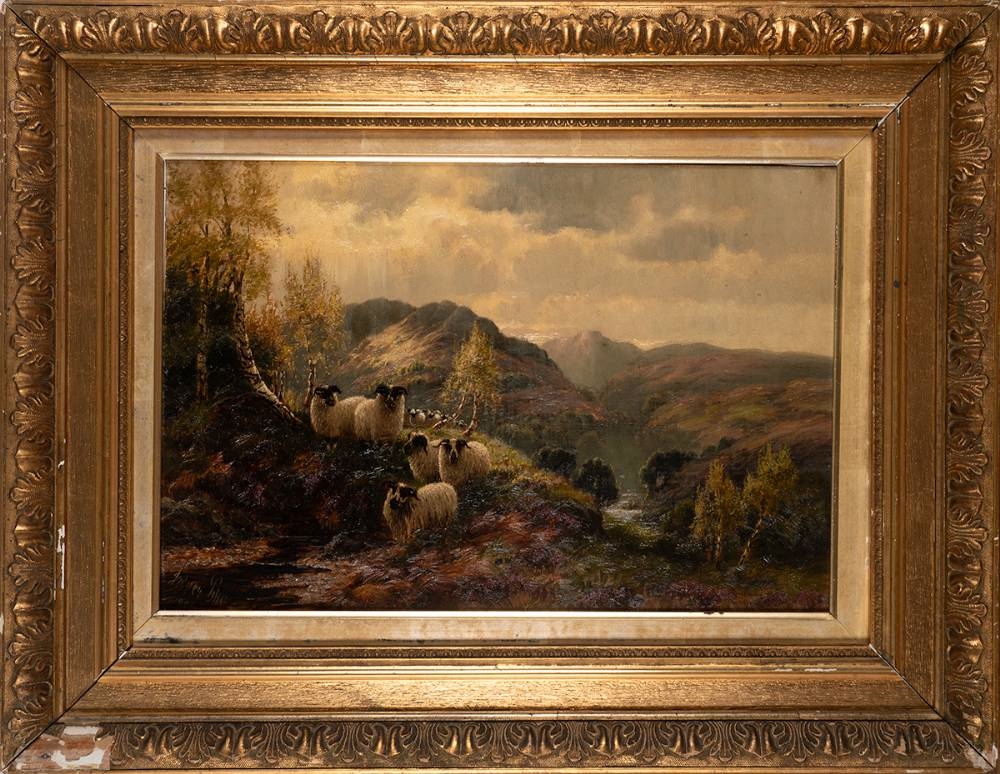 Sidney Pike | HIGHLAND SHEEP IN FOGGY SUNRISE (1905) | MutualArt