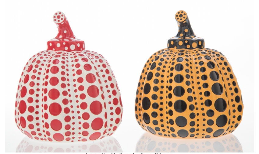Yayoi Kusama | Red Pumpkin; Yellow Pumpkin (two works), (2013) | MutualArt