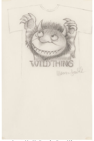 Maurice Sendak | Moishe Wild Thing Tee-Shirt Design, preliminary sketch ...