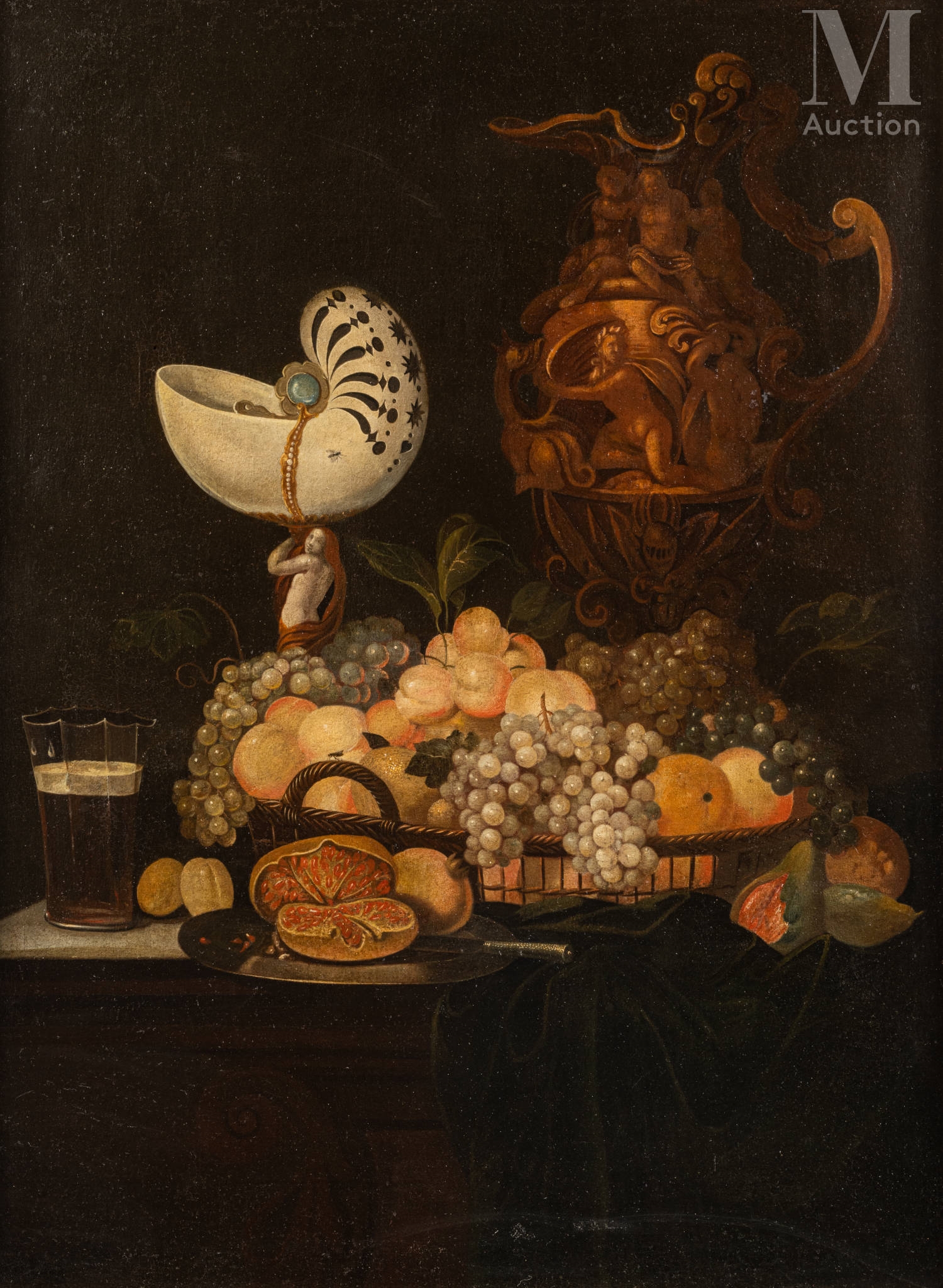 Georg Hainz | Nature morte au nautile et à l’aiguière orfévrée | MutualArt