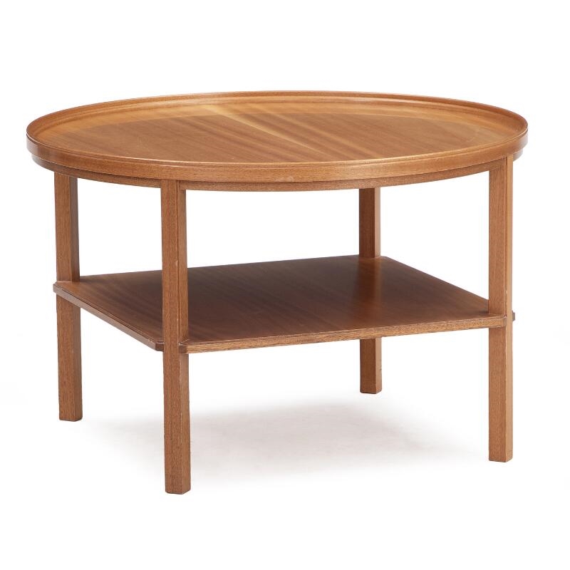 Kaare Klint | Circular mahogany coffee table with underlying square ...
