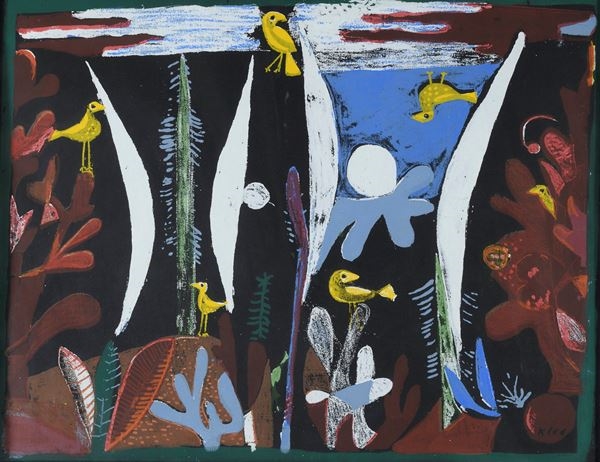 Paul Klee | LANDSCAPE WITH YELLOW BIRDS (1923) | MutualArt