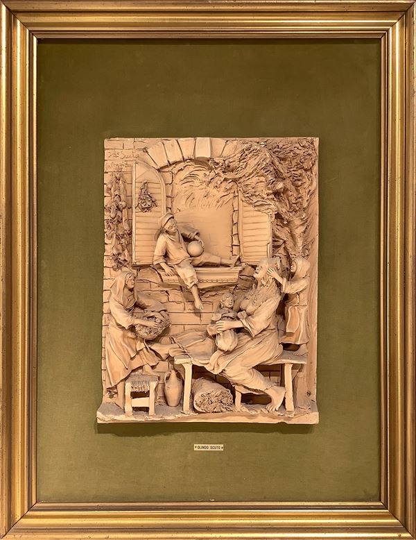Olindo Scuto | Relief with five characters | MutualArt