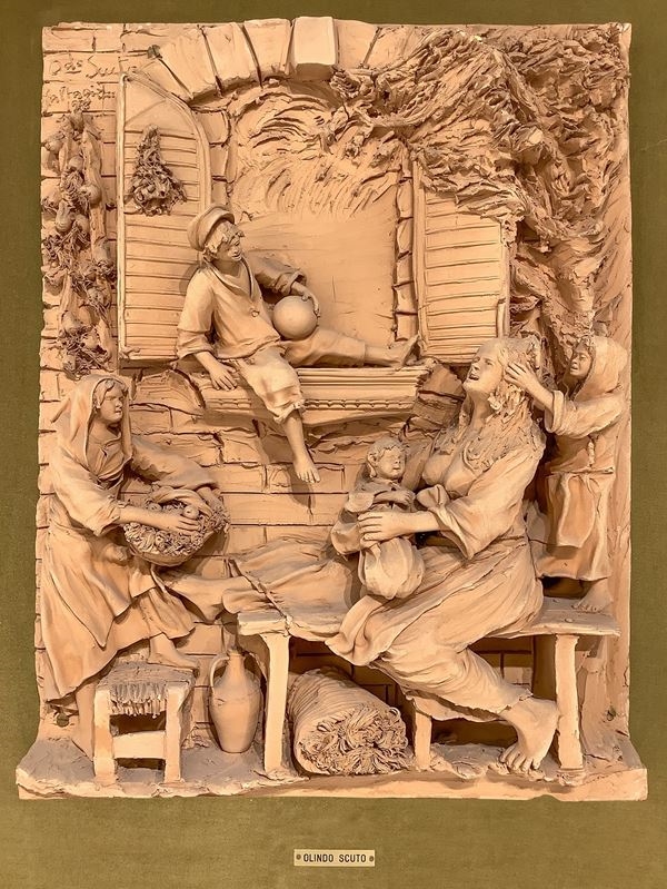Olindo Scuto | Relief with five characters | MutualArt