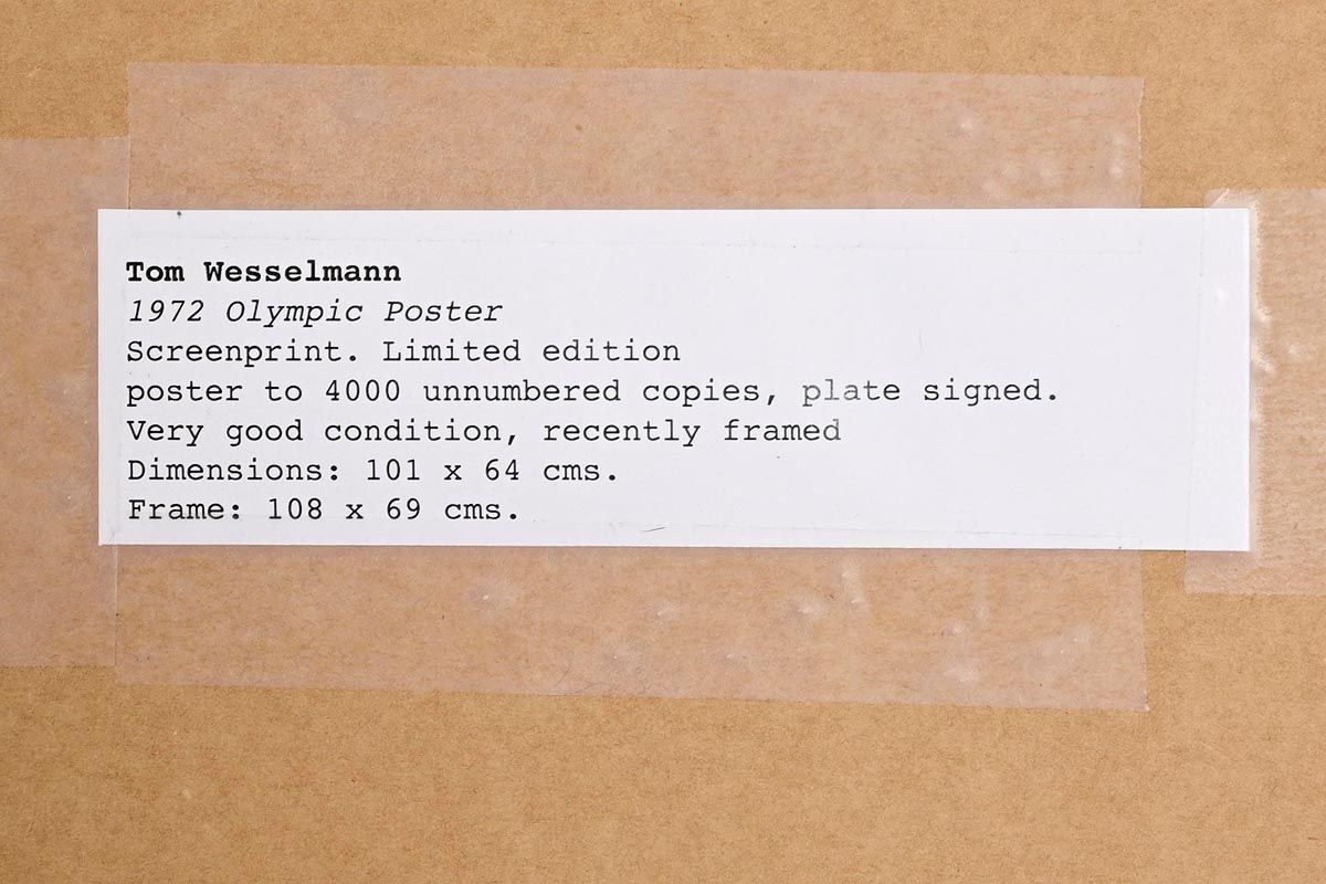 Tom Wesselmann | 1972 Olympics Poster (1972) | MutualArt