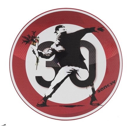 Banksy | Sign with The Flower Thrower | MutualArt