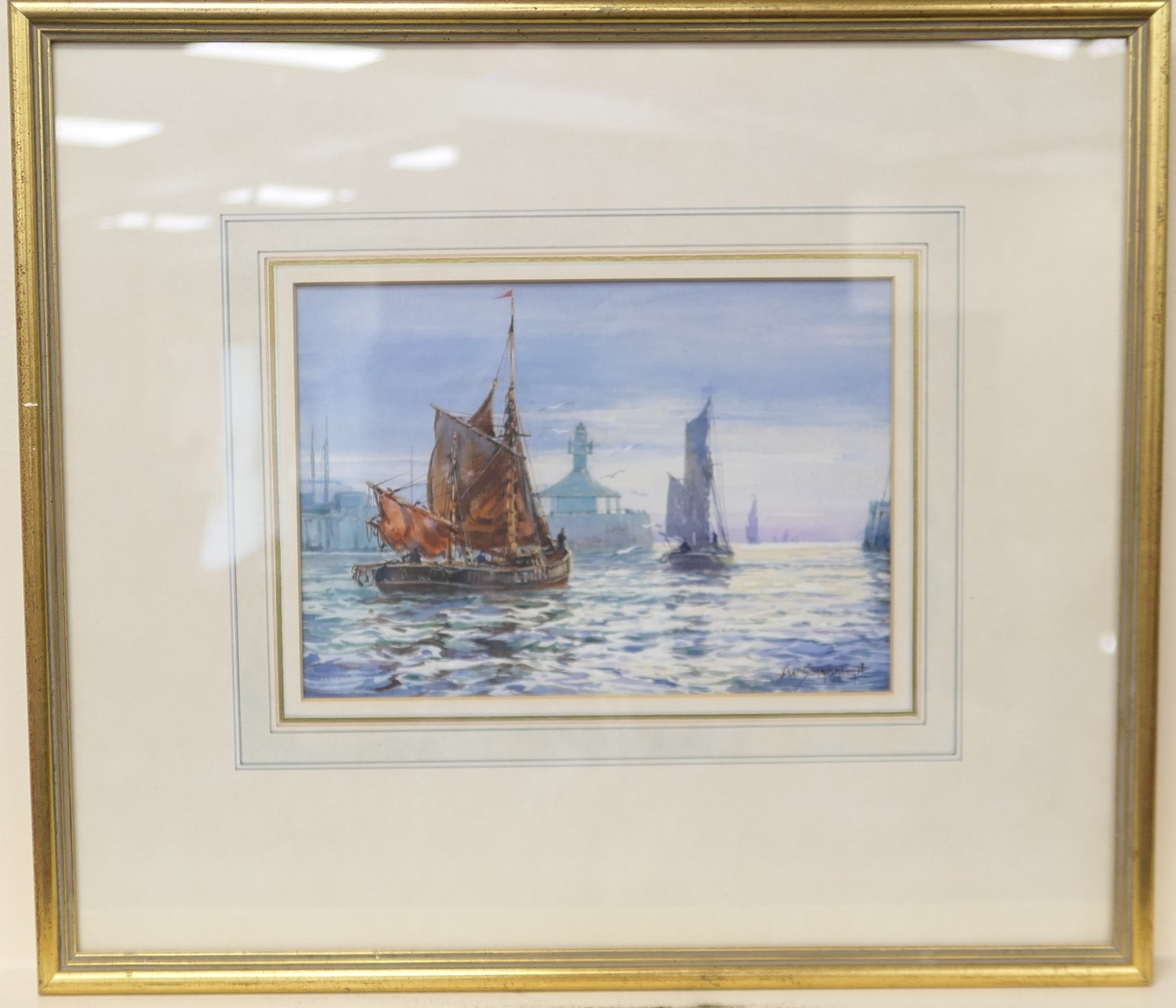 Frederick William Scarborough | Fishing boats leaving the harbour at ...