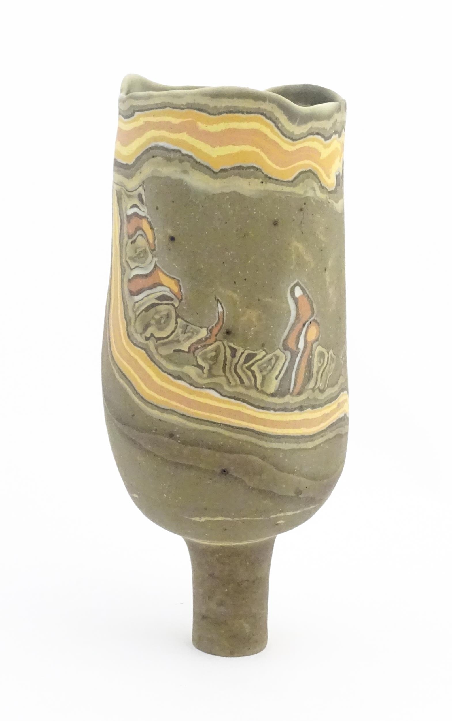 Mal Magson | Pottery slender footed vase (1950) | MutualArt