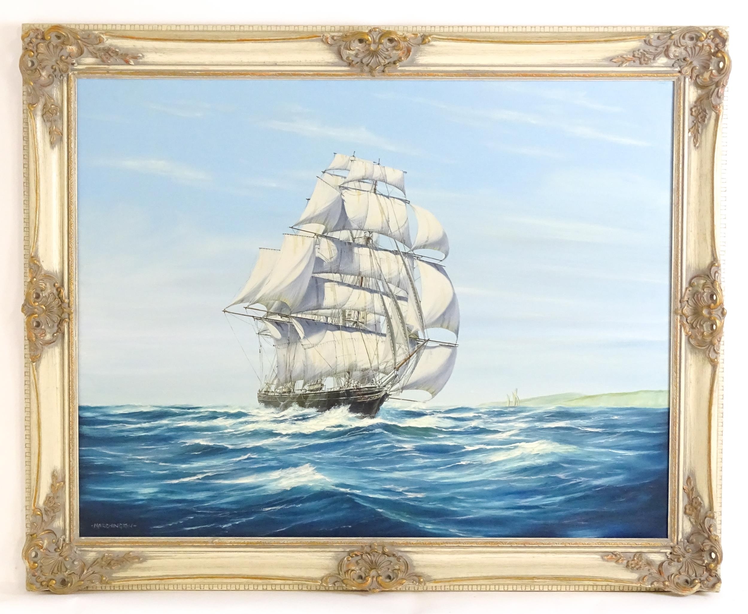Philip Marchington | A tall ship off the coast | MutualArt