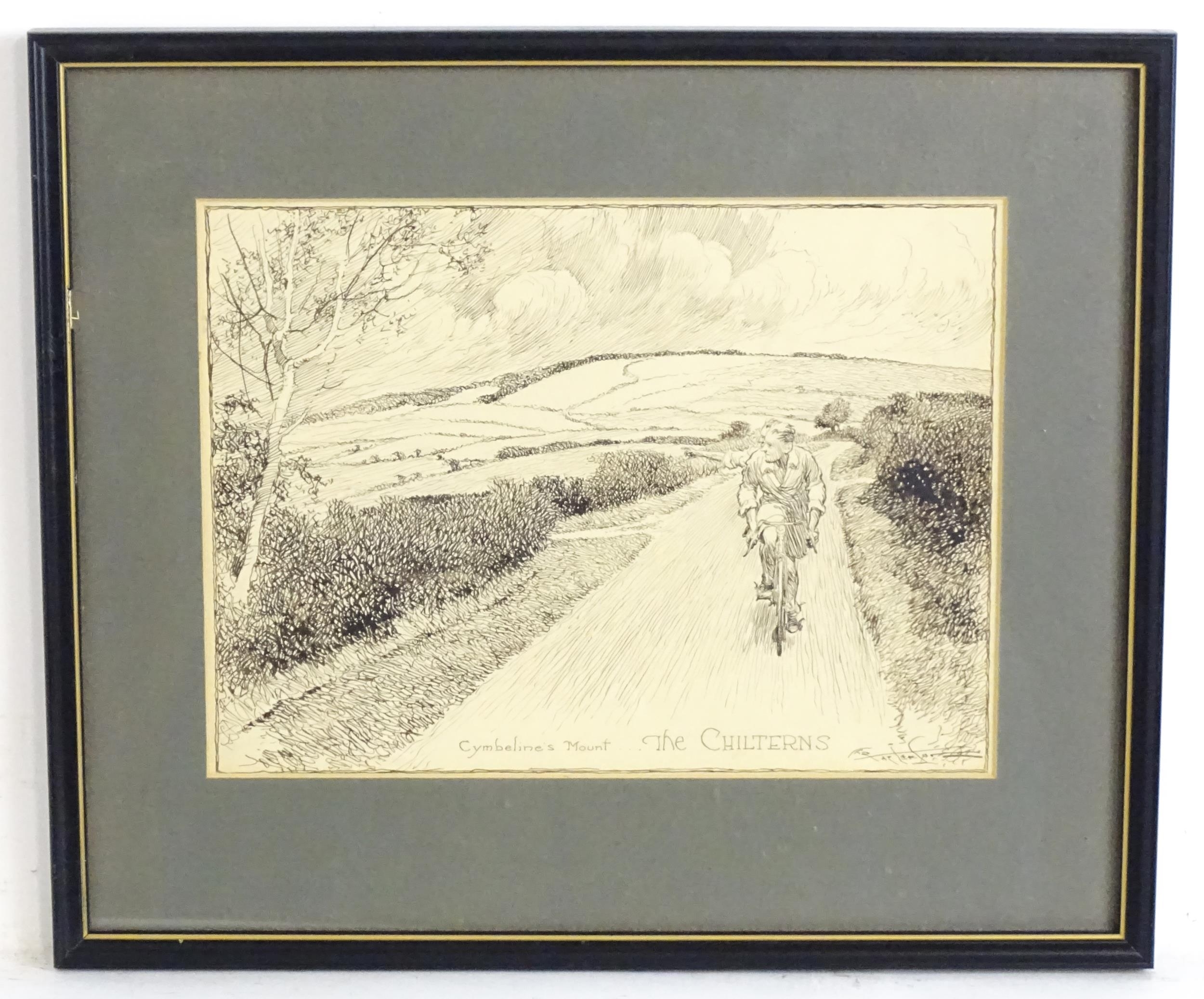 Frank Patterson | Cymbeline's Mount, The Chilterns, depicting cyclists ...