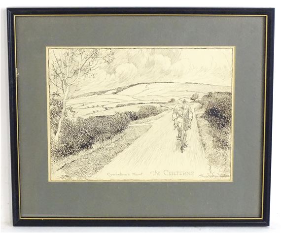 Frank Patterson | Cymbeline's Mount, The Chilterns, depicting cyclists ...