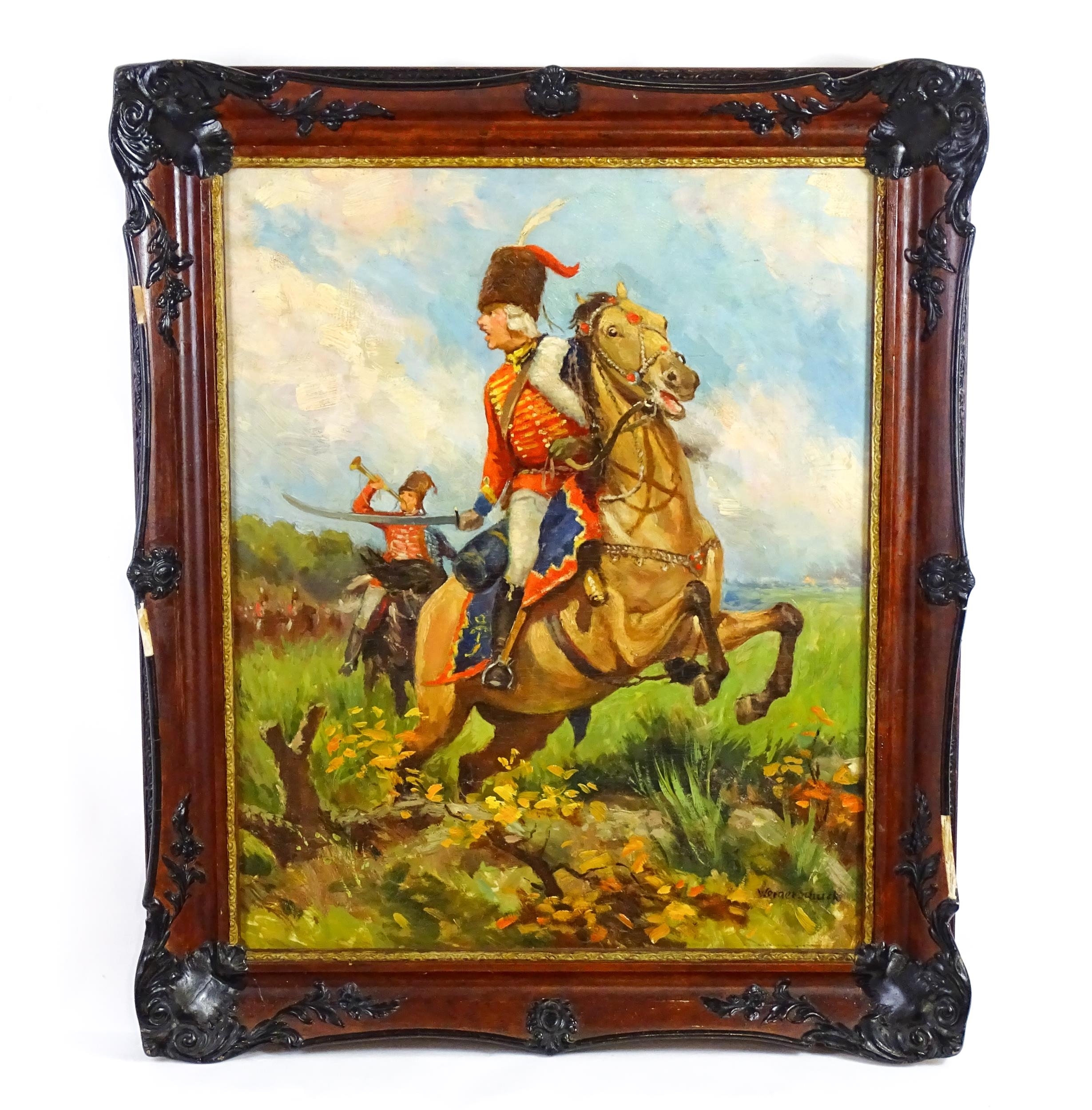 Wilhelm Werner Schuch | The Battle, A Hussar on horseback | MutualArt