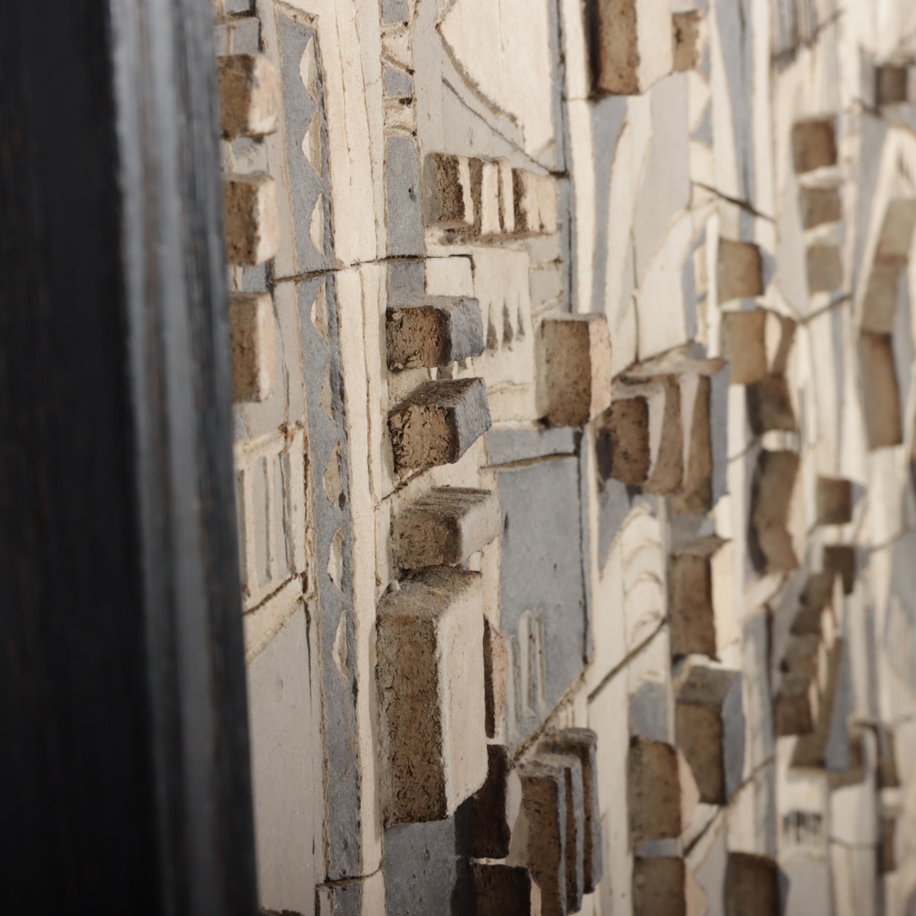 Clyde Burt | MCM abstract bas relief mosaic | MutualArt