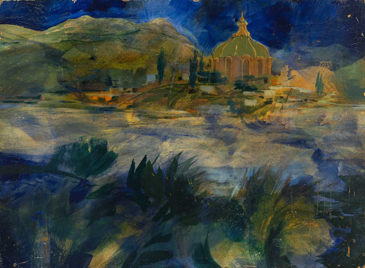 Ronald Lowe | Tuscan landscape with cathedral | MutualArt